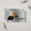 Construction Contractor Excavator Operator Metal Business Card | Zazzle
