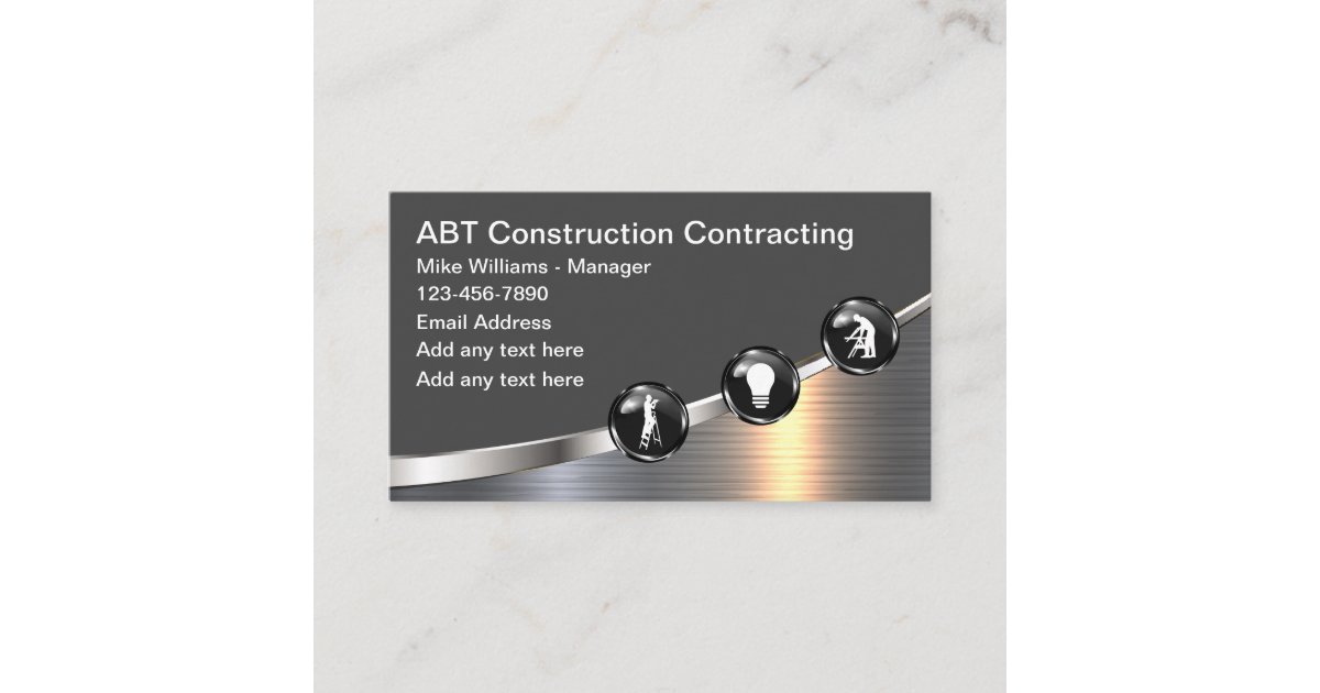 Construction Contractor Graphics Business Cards | Zazzle