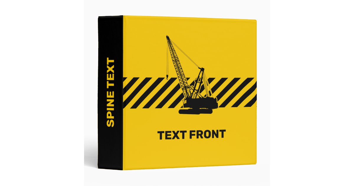 Construction Crane 3 Ring Binder | Zazzle