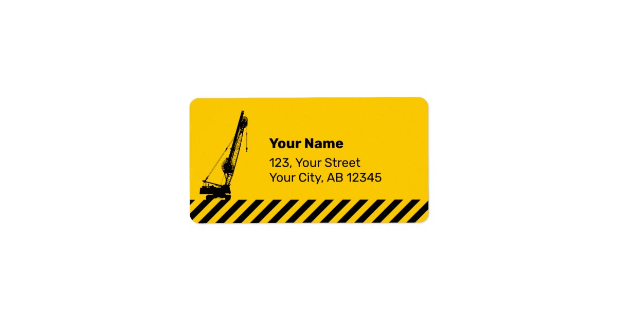 Construction Crane Label | Zazzle