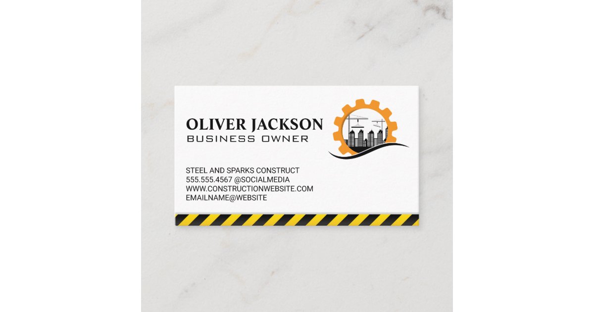Construction Cranes | Commercial Buildings Business Card | Zazzle
