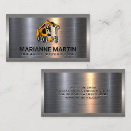 Construction Drill | Metal Aluminum Brushed Business Card | Zazzle