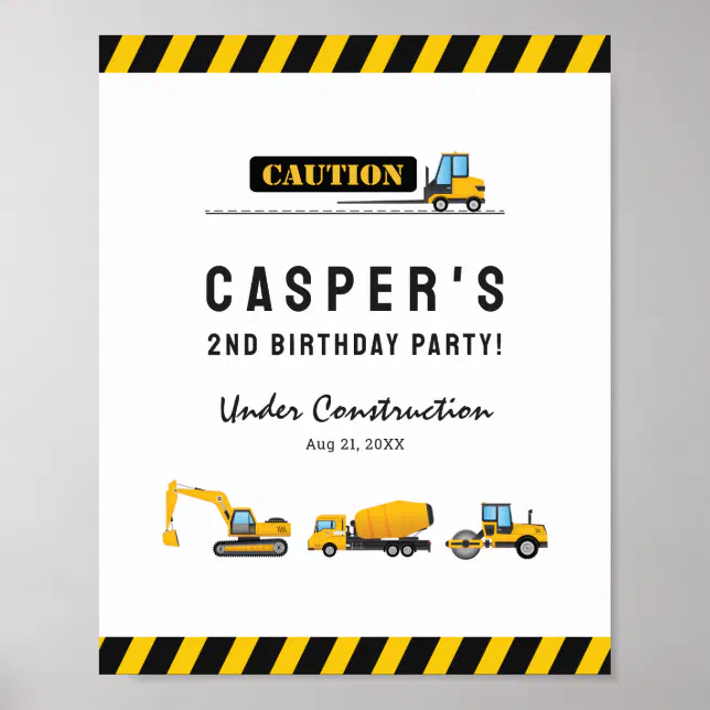 Construction Dump Truck Birthday Welcome Sign | Zazzle
