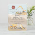 Construction Dump Truck Boy's 1st Birthday Party Invitation | Zazzle