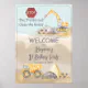 Construction Dump Truck Boy's 1st Birthday Party Poster | Zazzle