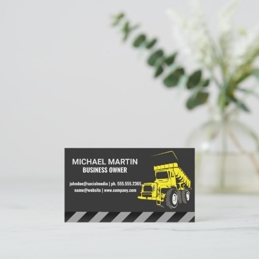 Construction | Dump Truck Business Card | Zazzle