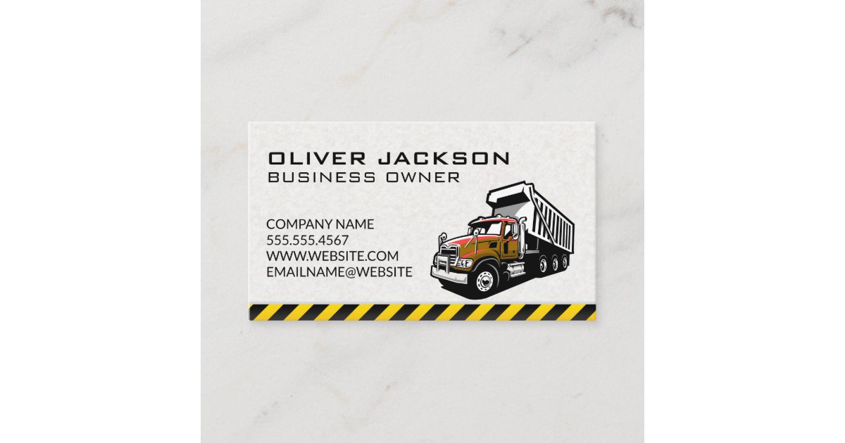 Construction Dump Truck Vehicle Business Card | Zazzle
