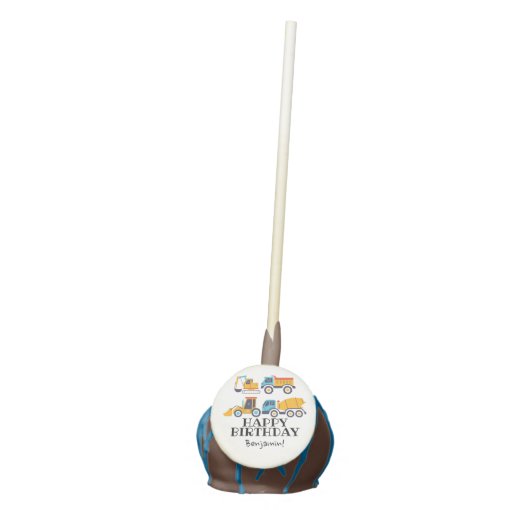 Construction Dump Trucks Vehicles Birthday Party Cake Pops | Zazzle