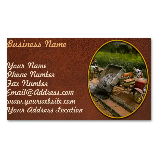 Construction - Dumping made easy 1925 Magnetic Business Card | Zazzle