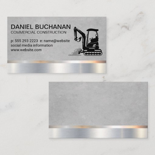 Construction | Earth Digger | Dozer Business Card | Zazzle
