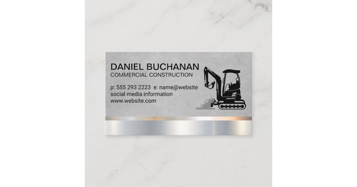 Construction | Earth Digger | Dozer Business Card | Zazzle