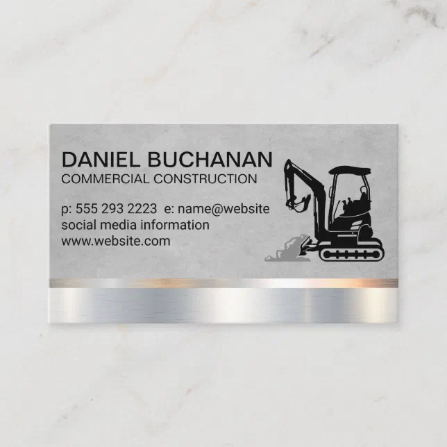 Construction | Earth Digger | Dozer Business Card | Zazzle