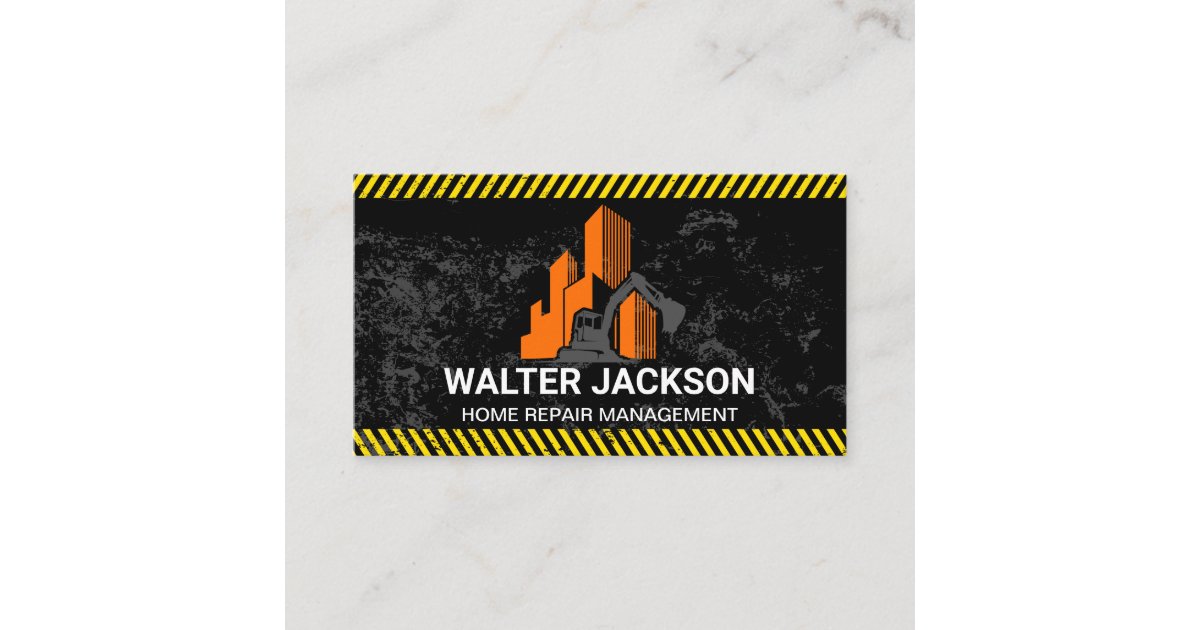 Construction Earth Mover | Property Buildings Business Card | Zazzle