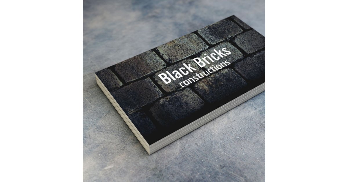 Construction Elegant Dark Bricks Professional Business Card | Zazzle