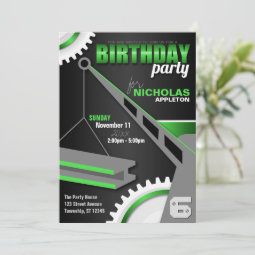 Construction & Engineering Birthday Party Invitation | Zazzle