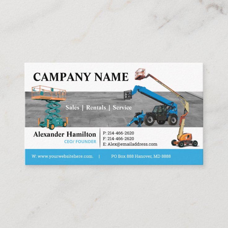 Construction Equipment Business Card | Zazzle