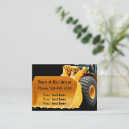 Construction Equipment Rental Business Card | Zazzle