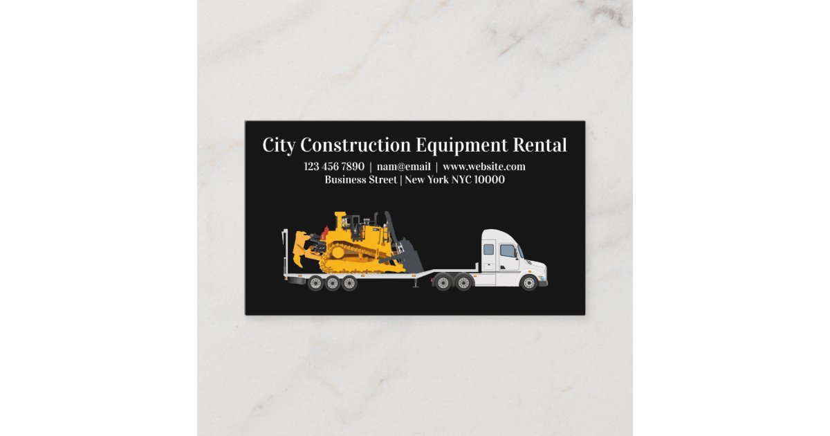 Construction Equipment Rental Business Cards | Zazzle