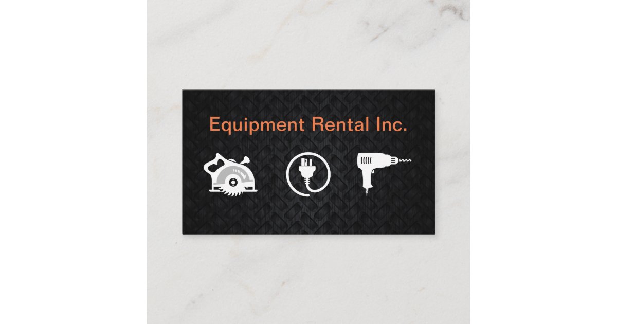Construction Equipment Rental Service Business Card | Zazzle