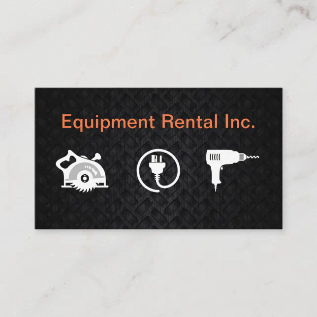 Construction Equipment Rental Service Business Card | Zazzle