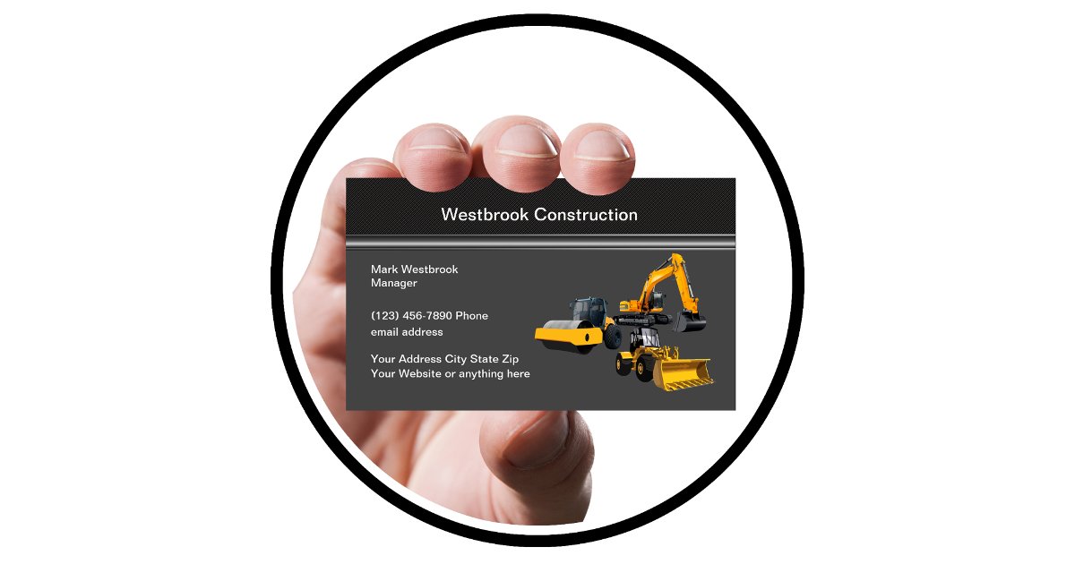 Construction Equipment Rental Services Business Card | Zazzle