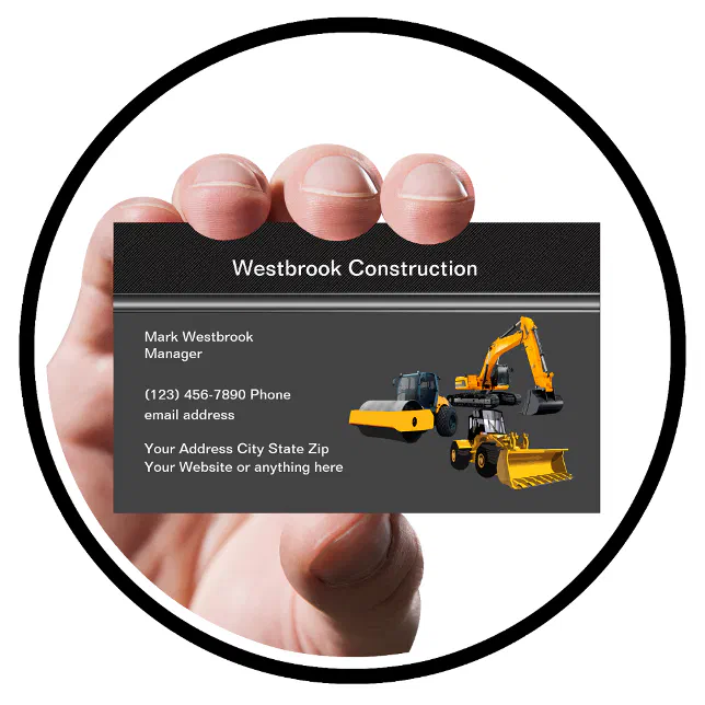 Construction Equipment Rental Services Business Card | Zazzle