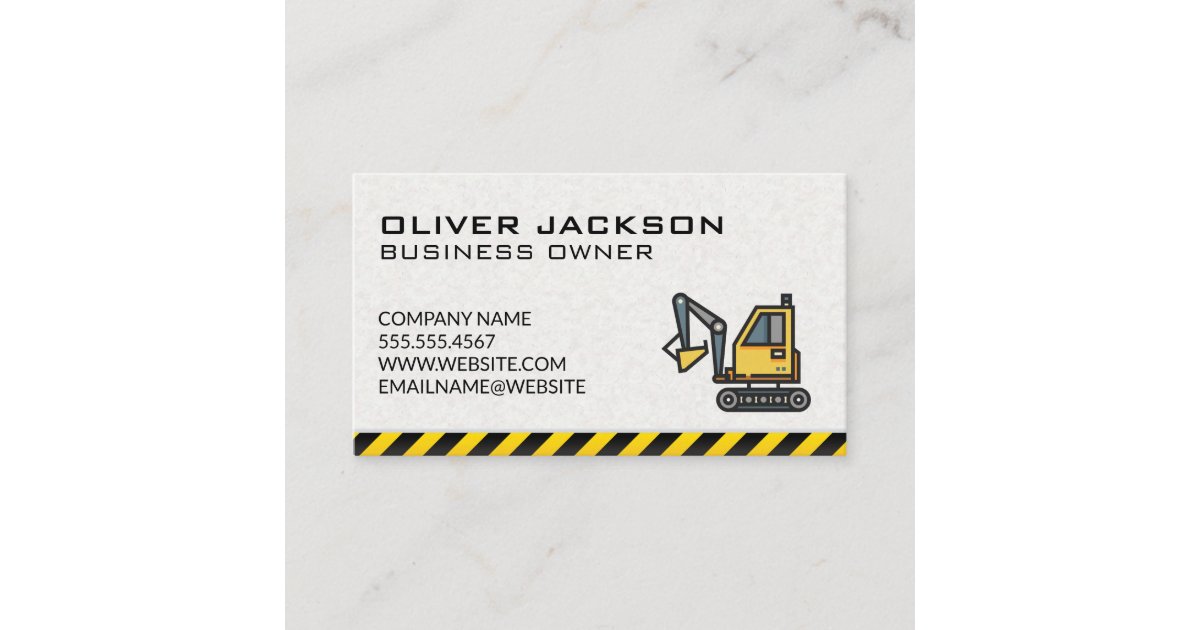 Construction | Excavator Business Card | Zazzle