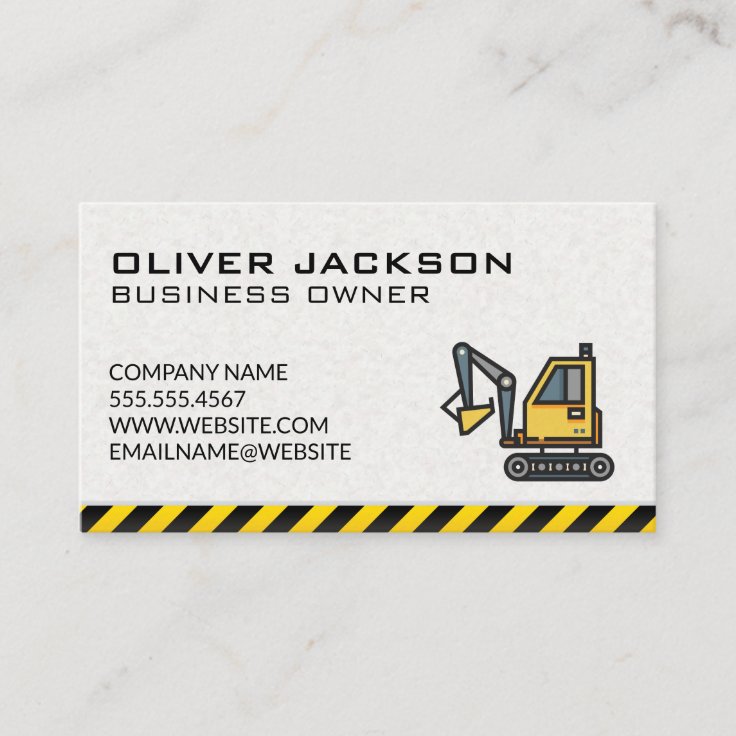 Construction | Excavator Business Card | Zazzle