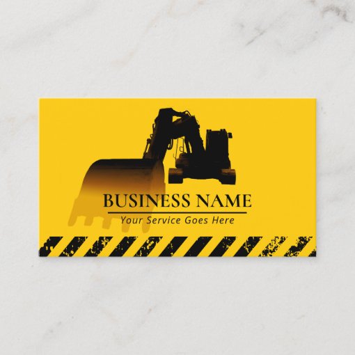 Construction Excavator Heavy Equipment Operator Business Card | Zazzle