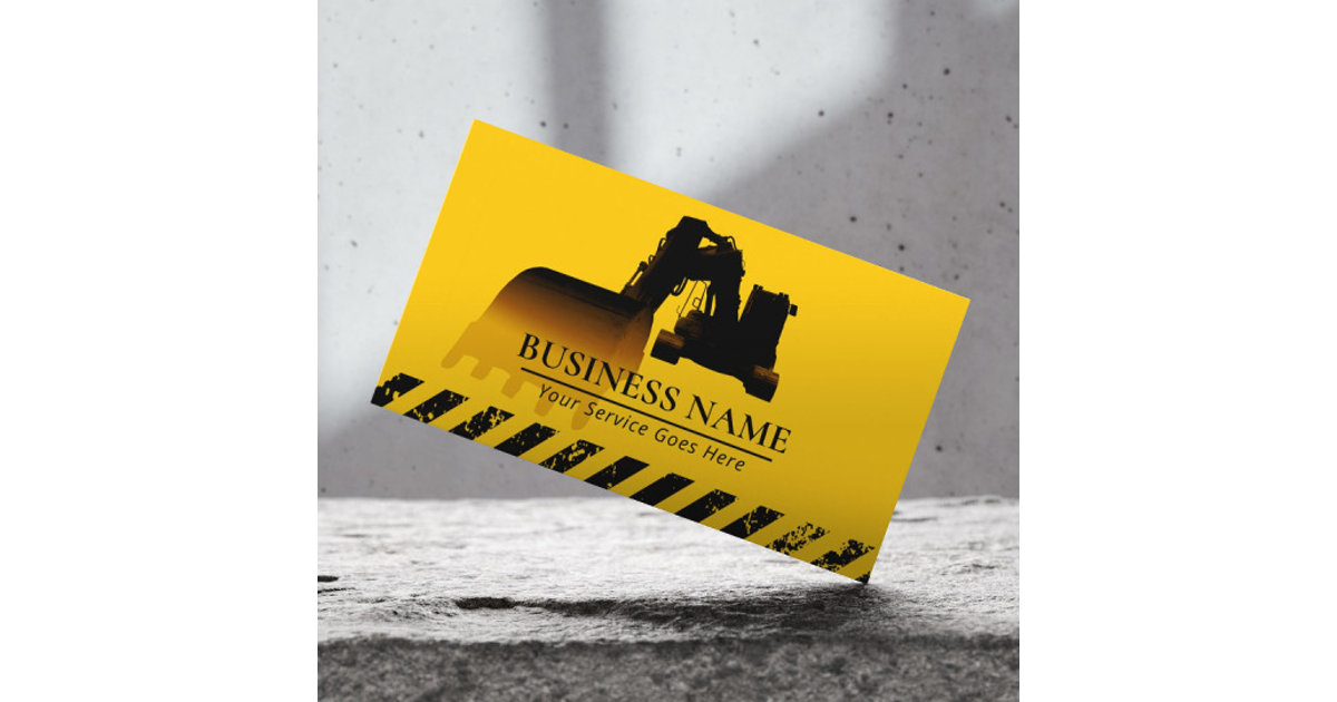 Construction Excavator Heavy Equipment Operator Business Card | Zazzle