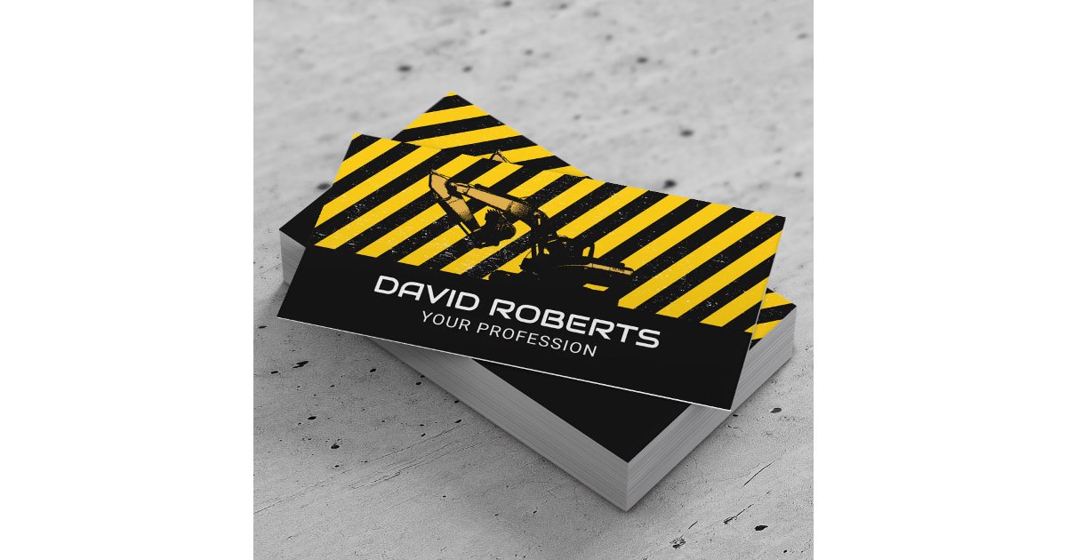Construction Excavator Heavy Equipment Operator Business Card | Zazzle