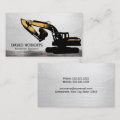 Construction Excavator Plant Operator Metal Business Card | Zazzle