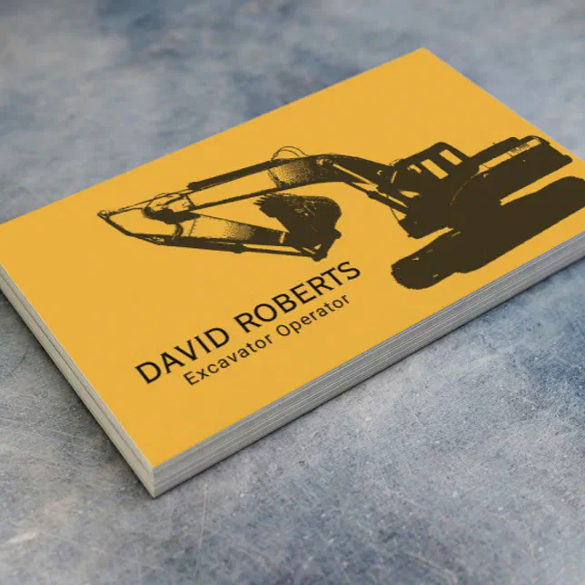 Construction Excavator Plant Operator Plain Gold Business Card | Zazzle