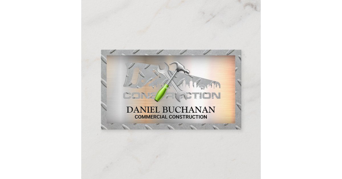 Construction Hardware Tools | Steel Business Card | Zazzle