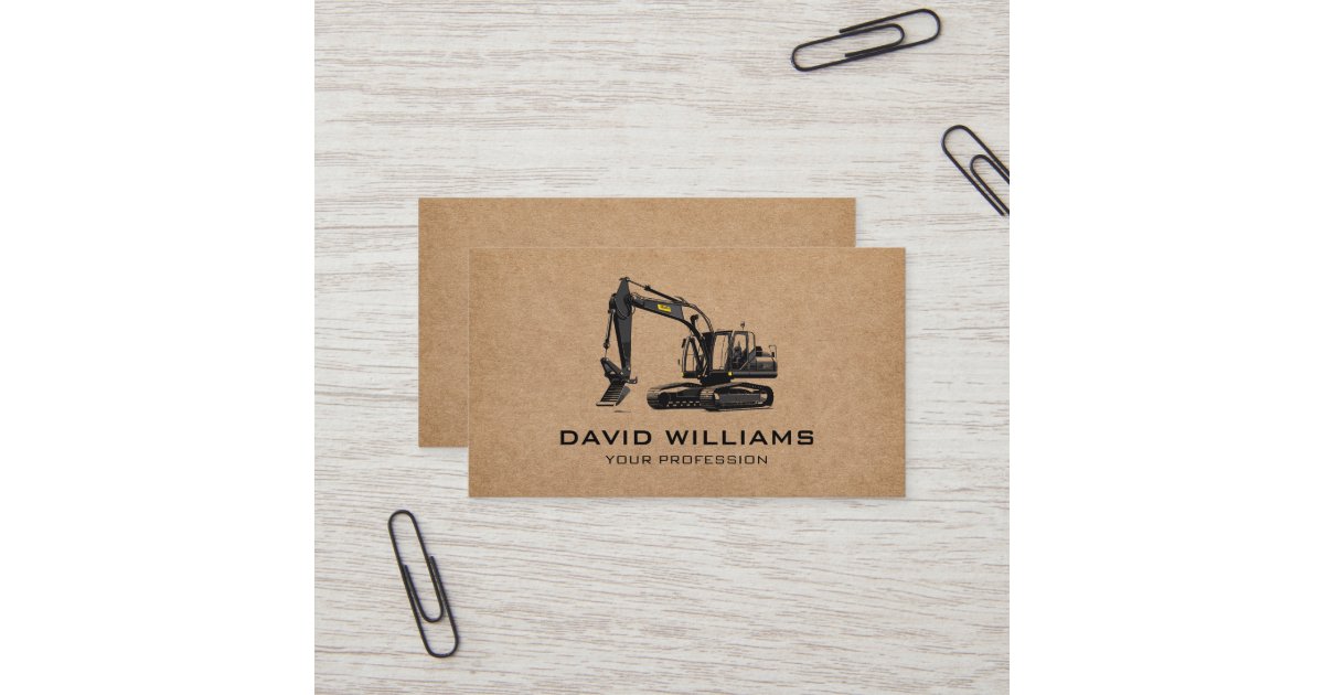 Construction Heavy Equipment Operator Business Card | Zazzle