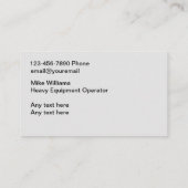 Construction Heavy Equipment Operator Business Card | Zazzle