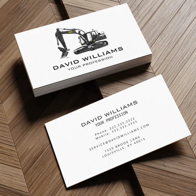 Construction Heavy Equipment Operator Business Card | Zazzle