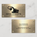 Construction Heavy Equipment Operator Gold Metal Business Card | Zazzle