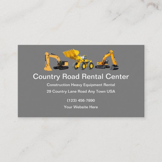 Construction Heavy Equipment Rental Business Card | Zazzle.com