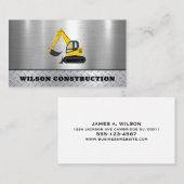 Construction Heavy Machinery Backhoe Metallic Business Card | Zazzle