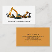 Construction Heavy Machinery Contractor Business Card | Zazzle