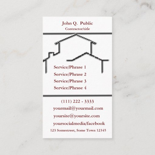 Construction Home Repair Business Card | Zazzle