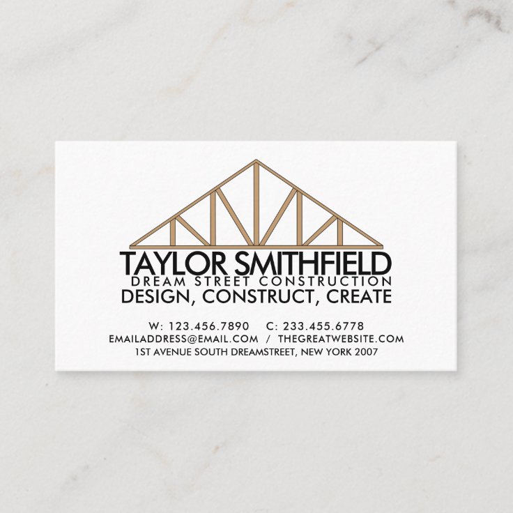 Construction House Building Rustic Business Card | Zazzle