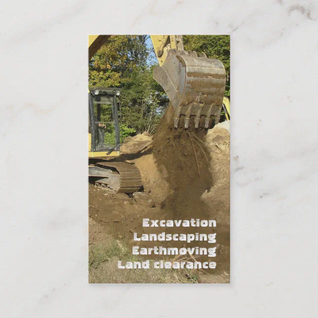Construction industries excavator business card | Zazzle
