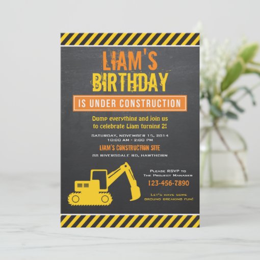 Construction Invitation / Construction Invite | Zazzle