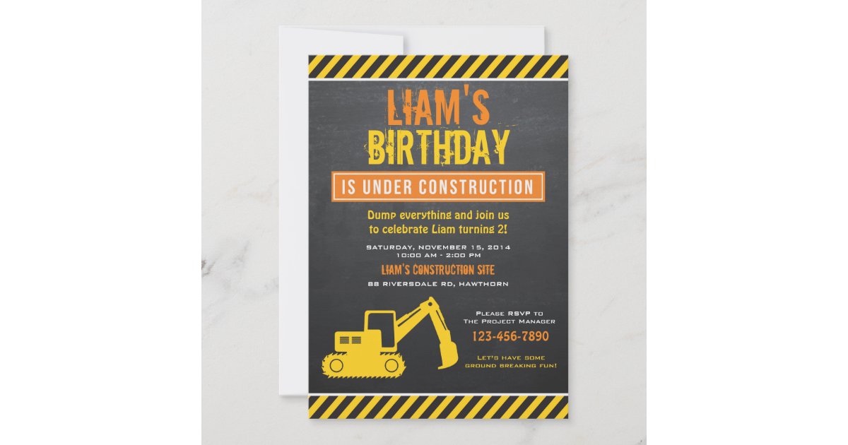 Construction Invitation / Construction Invite | Zazzle