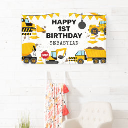 Construction Kids Birthday Party Banner | Zazzle