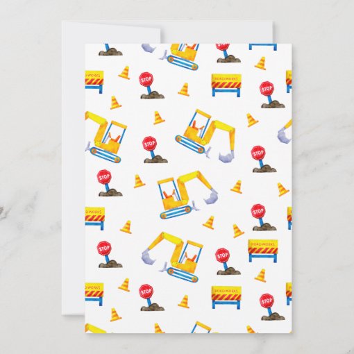 Construction Loads Of Fun Birthday Thank You Card Zazzle