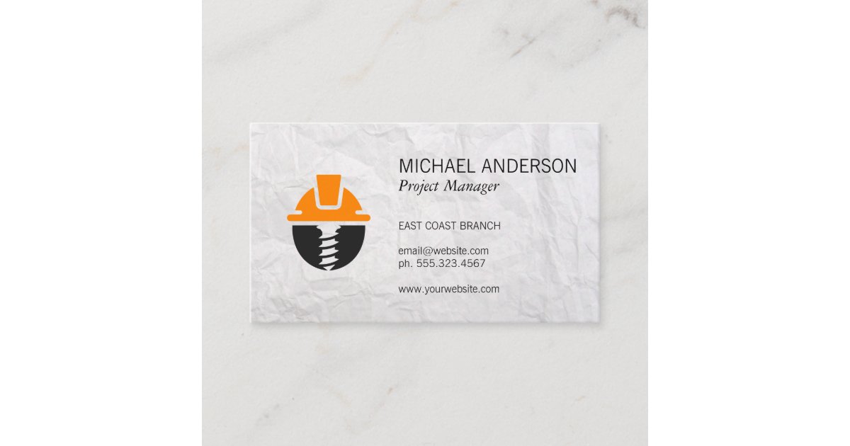 Construction Logo | Project Manager Business Card | Zazzle