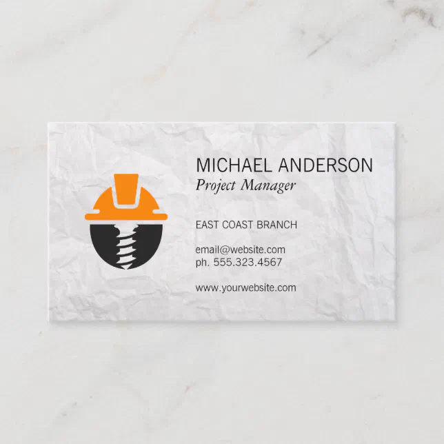Construction Logo | Project Manager Business Card | Zazzle